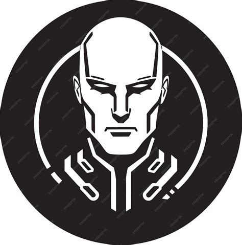 Premium Vector Metallic Maestro Black Robot Face Icon Digital Dynamo