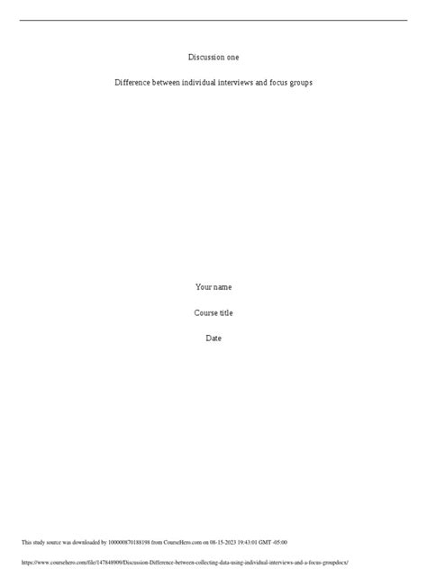 Discussion Difference Between Collecting Data Using Individual