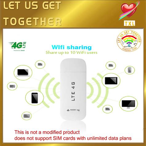 4G LTE WiFi Router USB Modem Mobile Hotspot Wireless Sim Card Slot Broadband Wingle Dongle