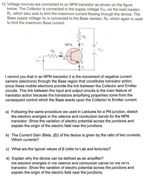 SOLVED Voltage Sources Are Connected To An NPN Transistor As Shown On The Figure Below The