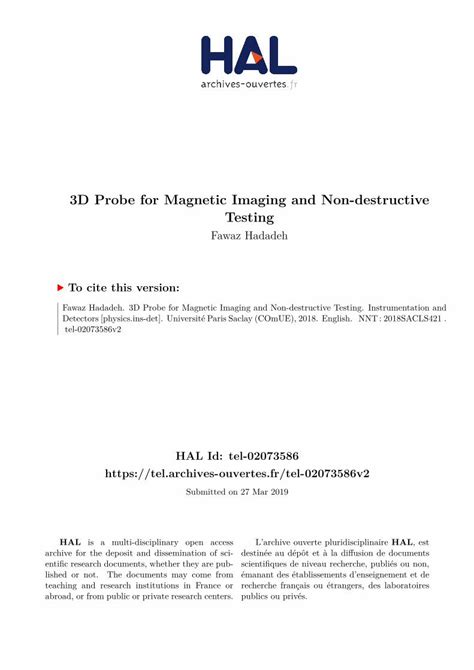 PDF D Probe For Magnetic Imaging And Non Destructive Testing DOKUMEN TIPS