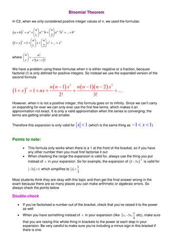 Binomial Expansion Teaching Resources Binomial Theorem Theorems Teaching Resources