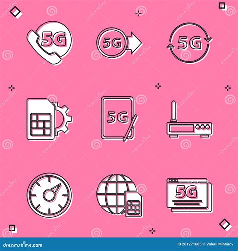 Set Phone With G Network Sim Card Setting Graphic Tablet Router And Wi Fi Signal Digital