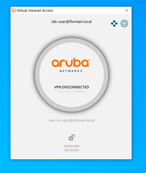 aruba via vpn with ikev2 flomain networking