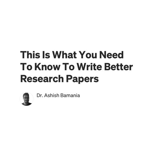 Dr Ashish Bamania On Linkedin Your Checklist To Writing Better Research Papers