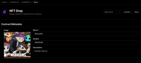 mint an nft on weavevm with thirdweb weavevm blog