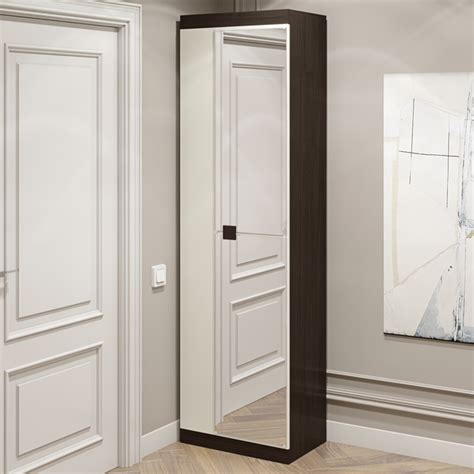 Шафа пенал Еверест Соната 600 з дзеркалом Венге темний Білий Dtm 2635 купить онлайн на Rozetka