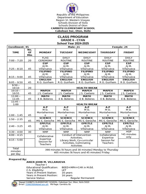 Class Program Matatag 2024 2025 Pdf Class Program Matatag 2024 2025 Pdf