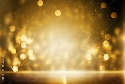 Photo & Art Print abstract gold background with blur bokeh light ...