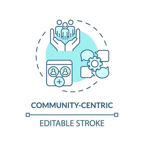 2d Editable Blue Icon Community Centric Concept Monochromatic Isolated Vector Mooc Thin Line
