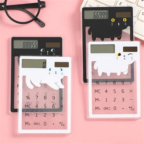 Cute Cartoon 8 Digit Calculator Solar Energy Mini Grandado