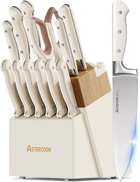 Knife Setastercook Kitchen Knife Set With Block 14 Piece