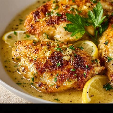 Lemon Chicken With Garlic Butter Sauce Basil Board