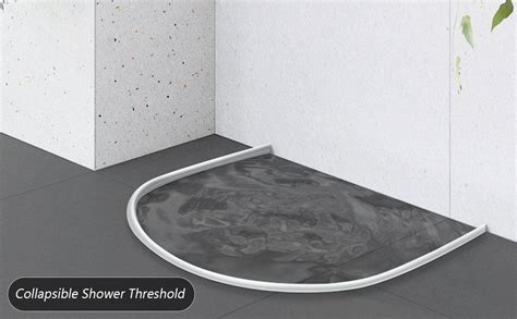 Duzzy 118 Inch Collapsible Shower Threshold Water Dam Silicone Shower