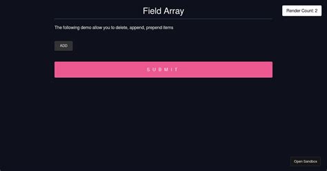 React Hook Form Usefieldarray Template Codesandbox React Hook Form Usefieldarray Template Codesandbox