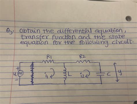 Solved 3 Obtain The Differential Equation Transfer Function