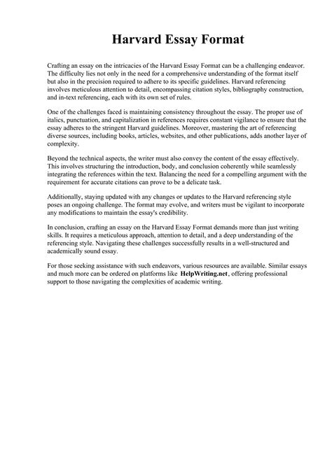 Harvard Essay Formatpdf