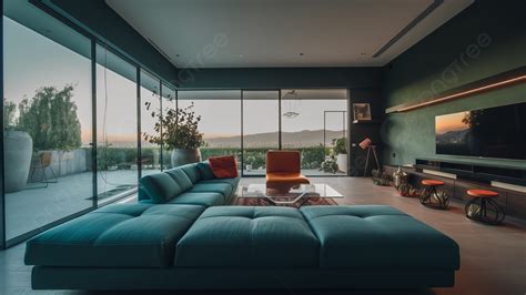 천장부터 바닥까지 내려 오는 창문 소파 Tv 캐비닛 패션 미니멀리스트 거실 장식 렌더링 장식 거실 리빙룸 배경 일러스트 및 사진 무료 다운로드 Pngtree