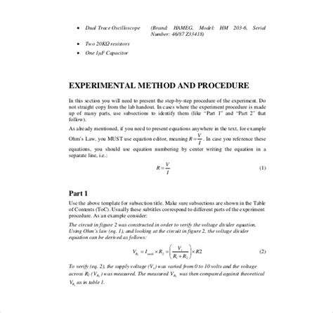Lab Report Templates PDF Google Docs Word Apple Pages