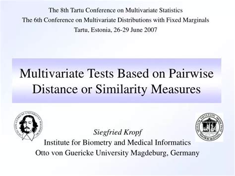 Ppt Multivariate Tests Based On Pairwise Distance Or Similarity Measures Powerpoint
