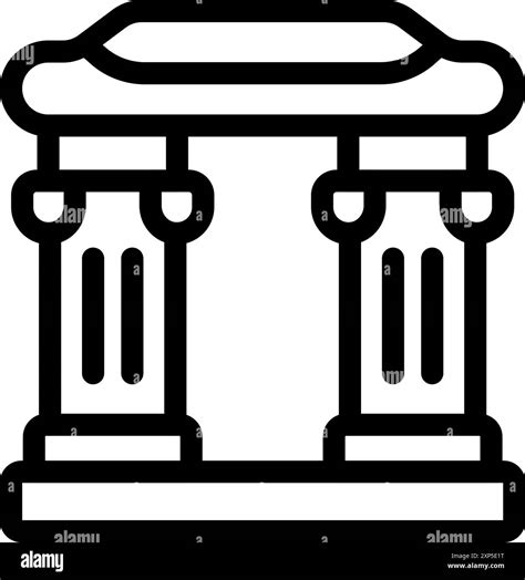 Simple Icon Representing Ancient Greek Architecture With Its Characteristic Columns And