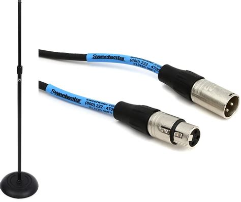 Atlasied Ms 10ce Round Base Mic Stand Ebony Bundle With Pro Reverb