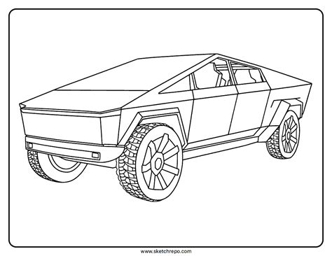Tesla Cybertruck Coloring Page Pdf