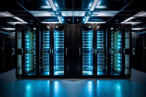 Premium Photo Server Room With Redundant Cooling Systems Such As Air Conditioning Units