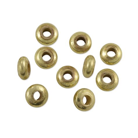 Disk Heishi 5x2mm Bright Brass 10 Pcs