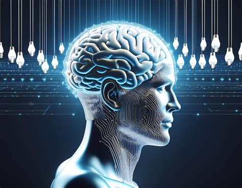Floating Light Bulbs With Digital Brain Ai Innovation Neural Networks Future Technology Ideas