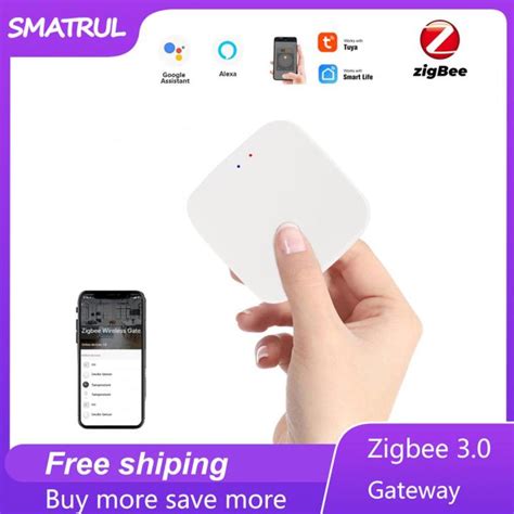 SMATRUL ZigBee Gateway Smart Hub Bridge Mini Wireless Remote Voice Control For Tuya