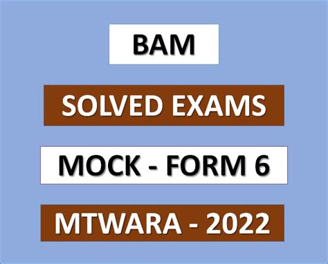 Basic Applied Mathematics Solved Exams Mock Mtwara Form Six 2022