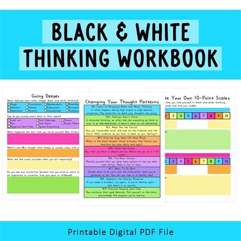 Black And White Thinking Therapy Etsy