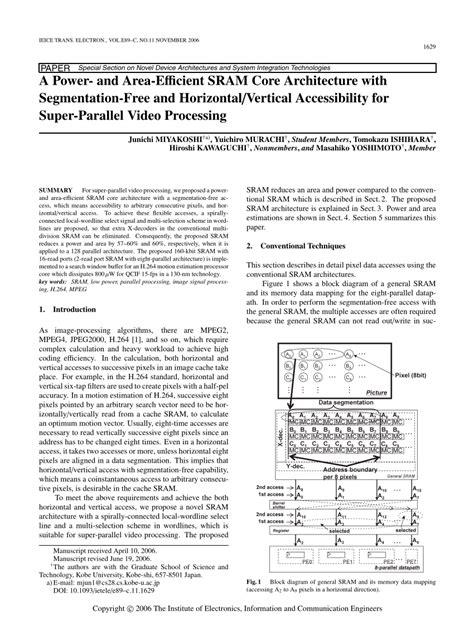 Pdf A Power And Area Efficient Sram Core Architecture With Segmentation Free And Horizontal