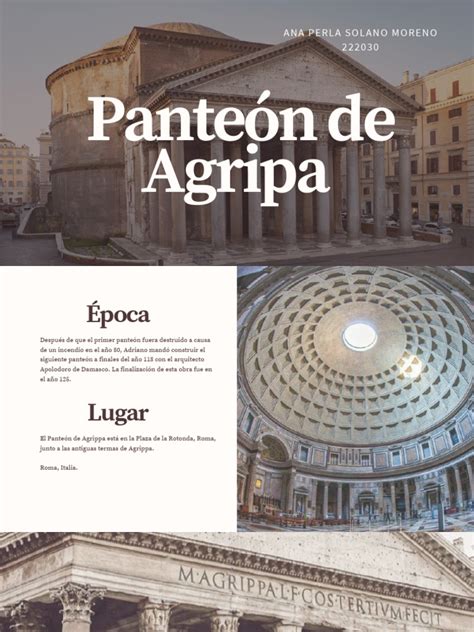 Historia Y Arquitectura Del Panteón De Agripa Pdf Ciencias Sociales