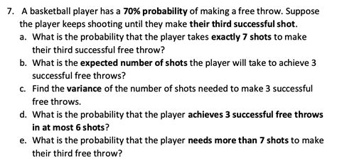 Solved 7 ﻿a Basketball Player Has A 70