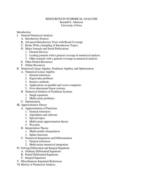 Atkinson Resources In Numerical Analysis Pdf Numerical Analysis