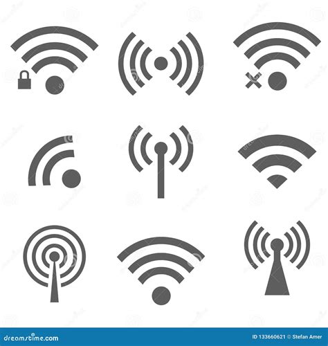 Vectvor Black Wireless Icons Set Stock Illustration Illustration Of Antenna Phone 133660621
