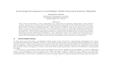 Pdf Learning Occupancy Grid Maps With Forward Sensor …robots Stanford