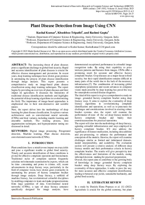 Pdf Plant Disease Detection From Image Using Cnn