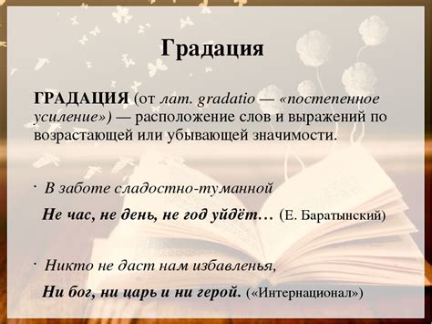 Градация что это такое значение слова примеры градации в литературе