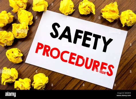 Handwritten Text Showing Word Safety Procedures Business Concept