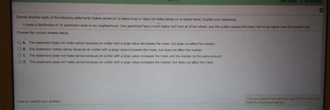 Solved Decide Whether Each Of The Following Statements Makes