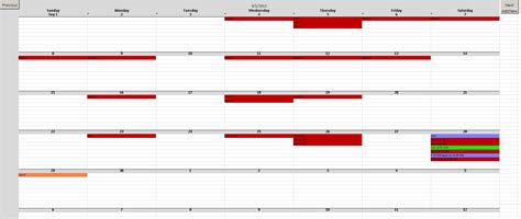 Microsoft Excel Calendar Template