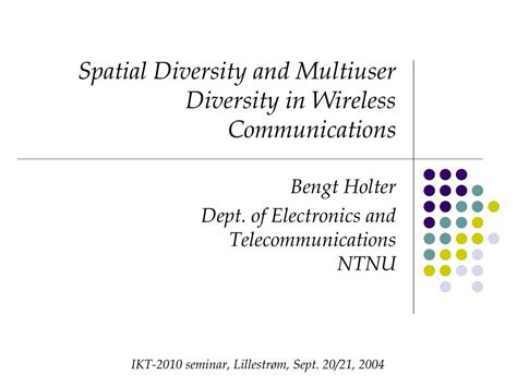 Ppt Spatial Diversity And Multiuser Diversity In Wireless Communications Powerpoint