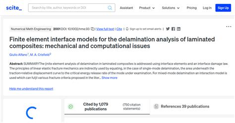 Finite Element Interface Models For The Delamination Analysis Of
