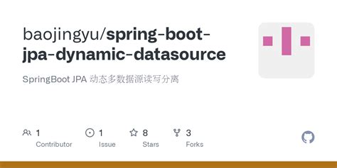Github Baojingyuspring Boot Jpa Dynamic Datasource Springboot Jpa
