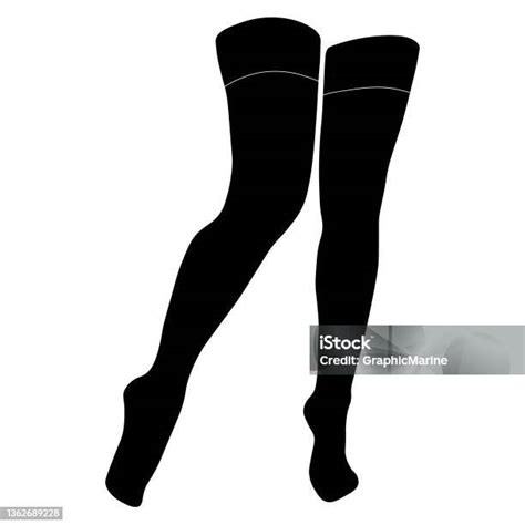 여성 스타킹 실루엣 심플한 미니멀 한 벡터 아이콘 여성 다리 실루엣 매력적인 발 벡터 일러스트 흰색 배경에 격리 된 여성 다리 벡터 0명에 대한 스톡 벡터 아트 및 기타