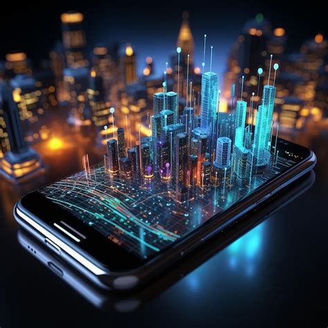 Premium Photo Application Of Smartphone With Business Graph And