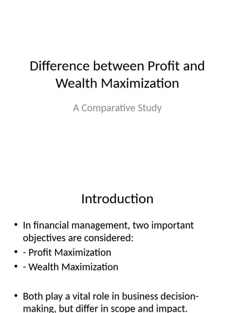 Difference Between Profit And Wealth Maximization Pdf